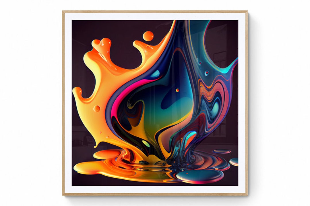 Splash Paint Wall Art, Colorful Paint Artwork, Splash of Color Art ...