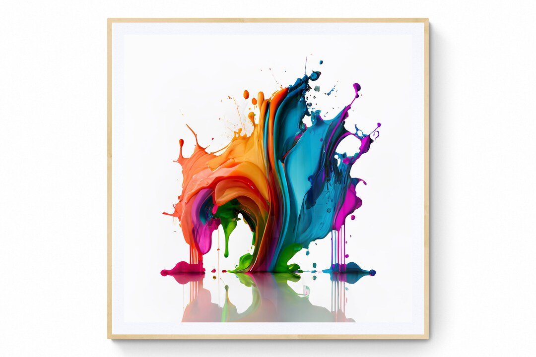 Splash Paint Wall Art, Colorful Paint Artwork, Splash of Color Art ...