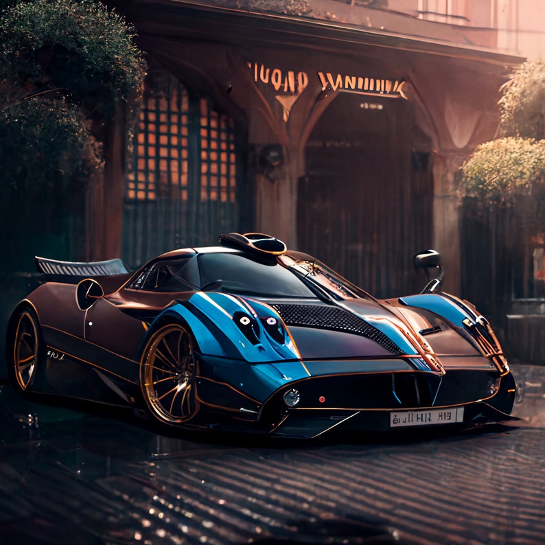 Pagani Car Wall Art, Sports Car Digital Art, Car Printable Art, Luxury ...