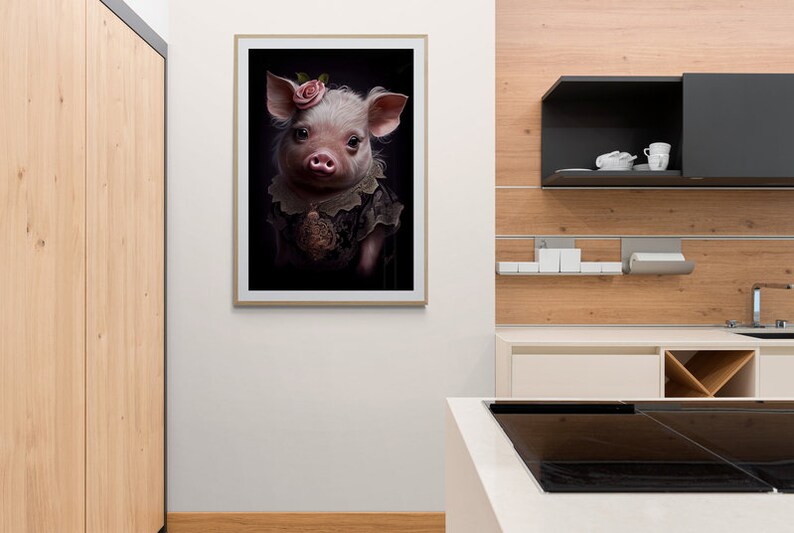 Pig Wall Art, Pig Wall Décor, Pig Poster, Pig Gift, Pig Lovers, Digital ...