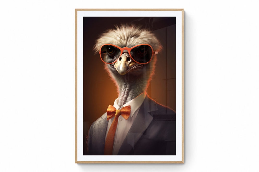 Ostrich Wall Art, Ostrich Wall Décor, Ostrich Poster, Ostrich Gift ...