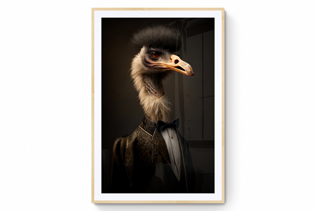 Ostrich Wall Art, Ostrich Wall Décor, Ostrich Poster, Ostrich Gift ...