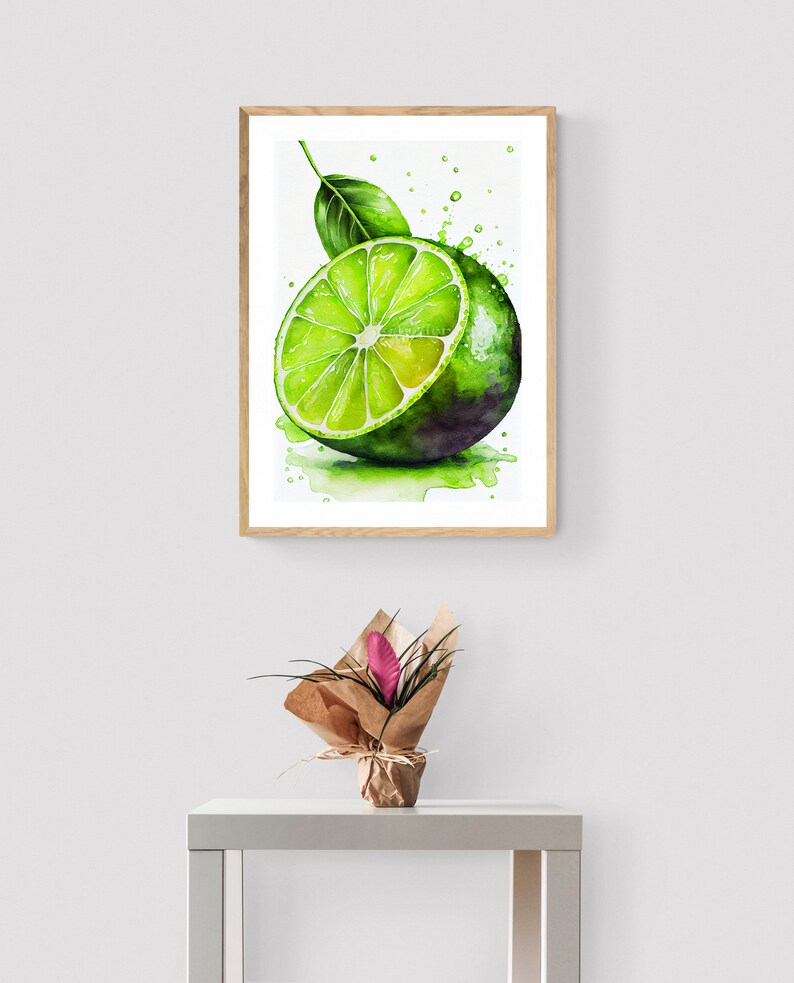 Lime Fruit Wall Art, Fruit Printable Art, Lime Print, Fruit Market ...