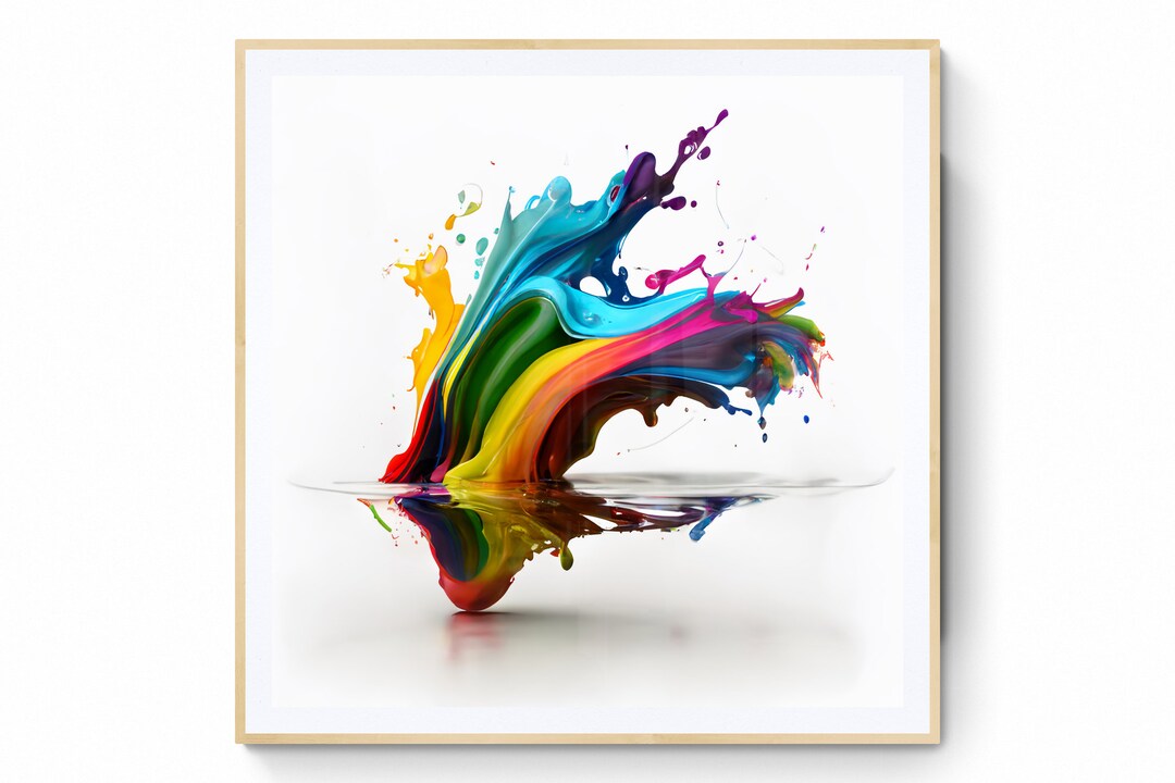 Splash Paint Wall Art, Colorful Paint Artwork, Splash of Color Art ...