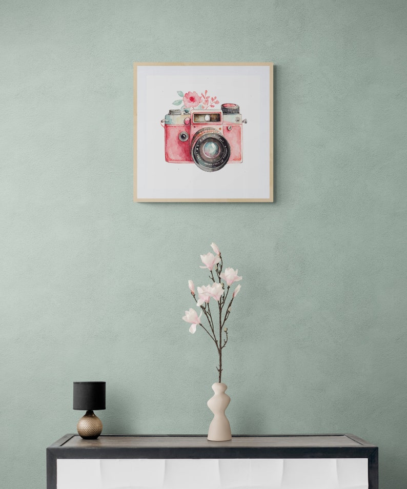 Camera Wall Art, Instrument Wall Art, Watercolor Wall Art, Camera ...