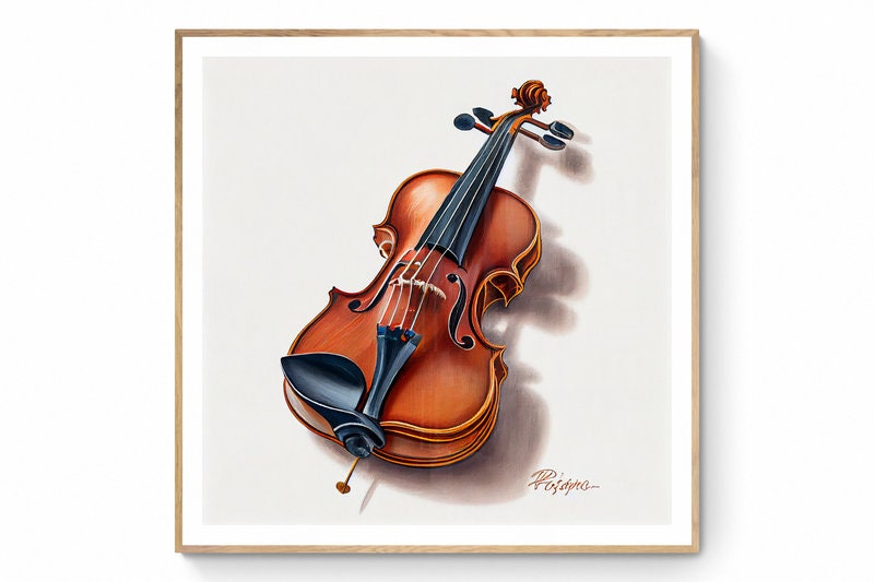 Violin Wall Art, Instrument Wall Art, Watercolor Wall Art, Violin ...