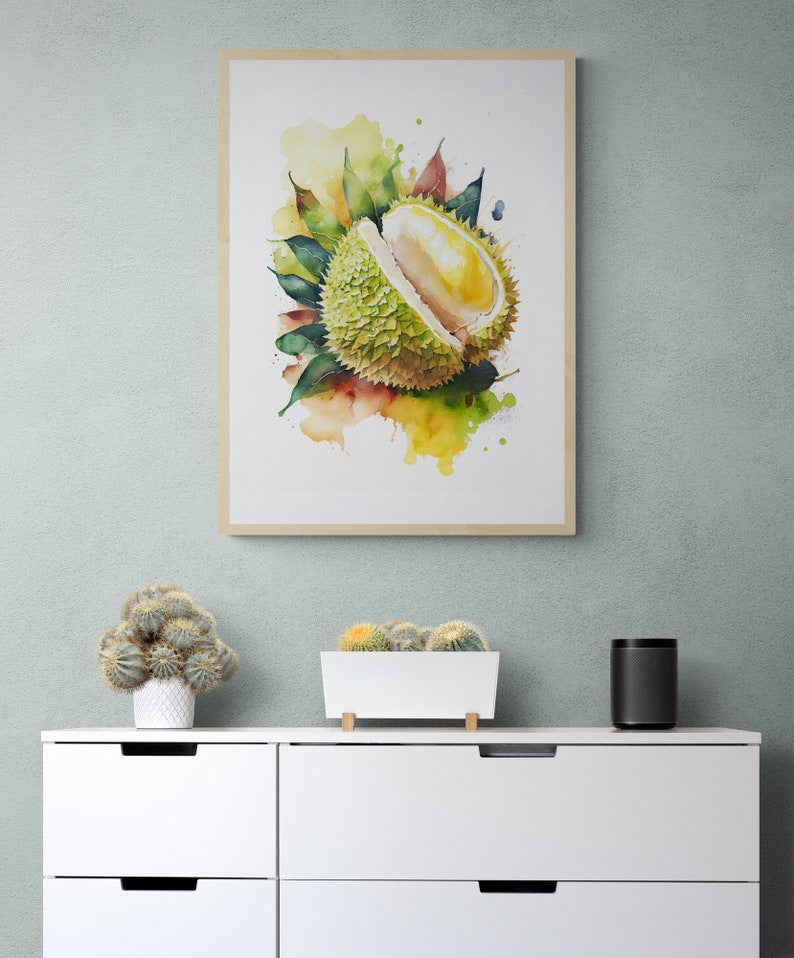 Durian Fruit Wall Art, Fruit Printable Art, Durian Print, Fruit Market ...