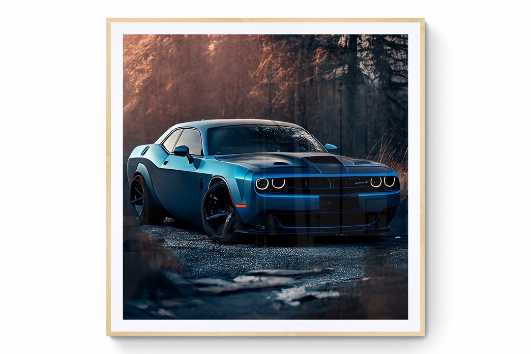 Dodge Challenger Car Art, Sports Car Digital Art, Car Printable Art ...
