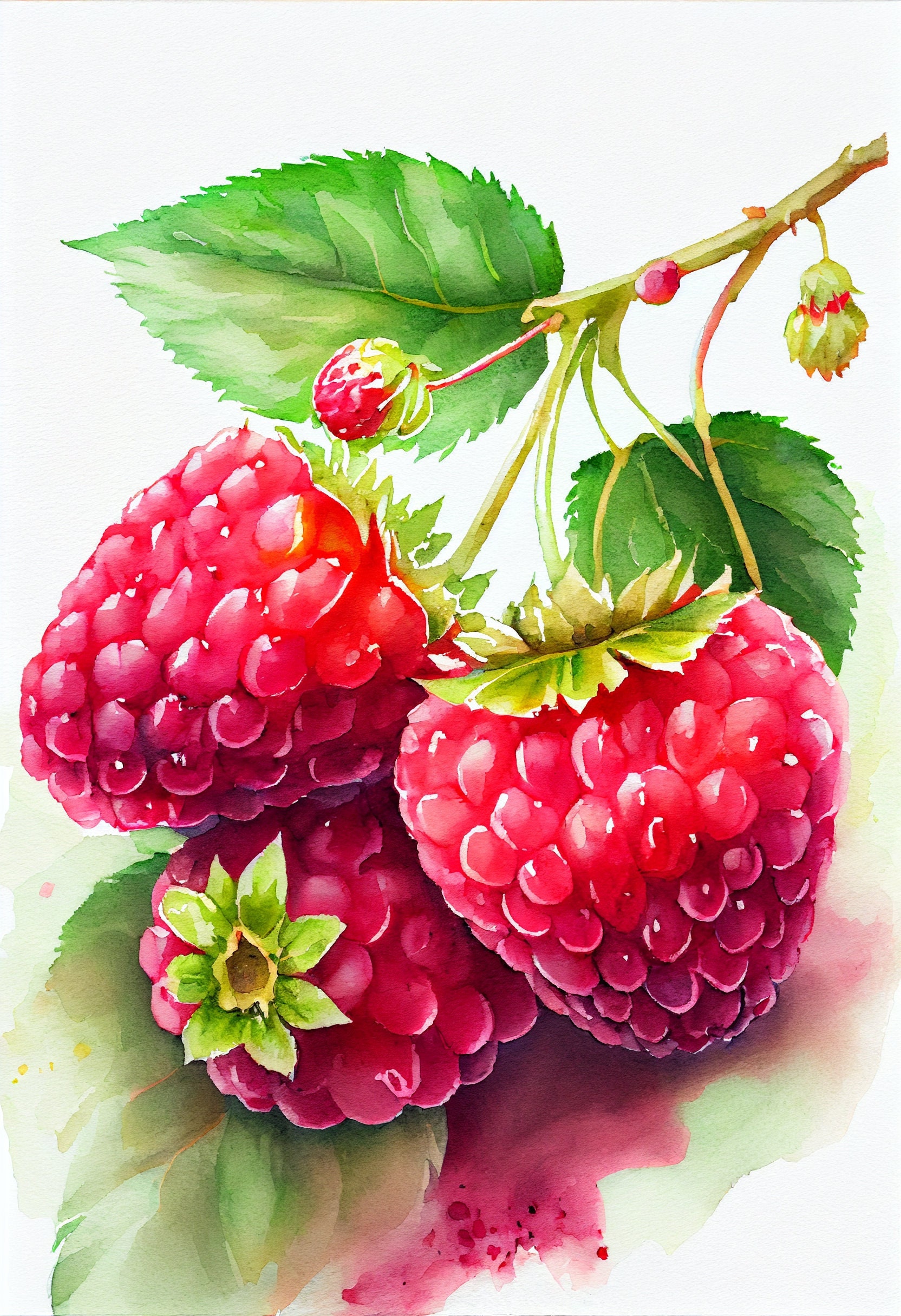 Raspberry Fruit Wall Art, Fruit Printable Art, Raspberry Print, Fruit ...