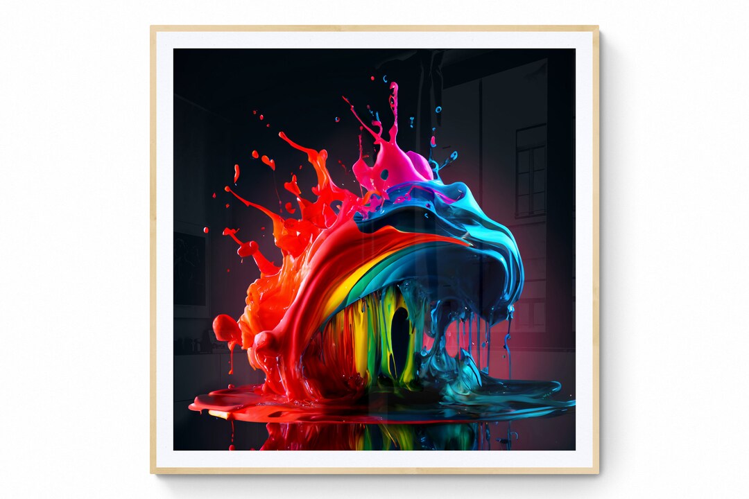 Splash Paint Wall Art, Colorful Paint Artwork, Splash of Color Art ...
