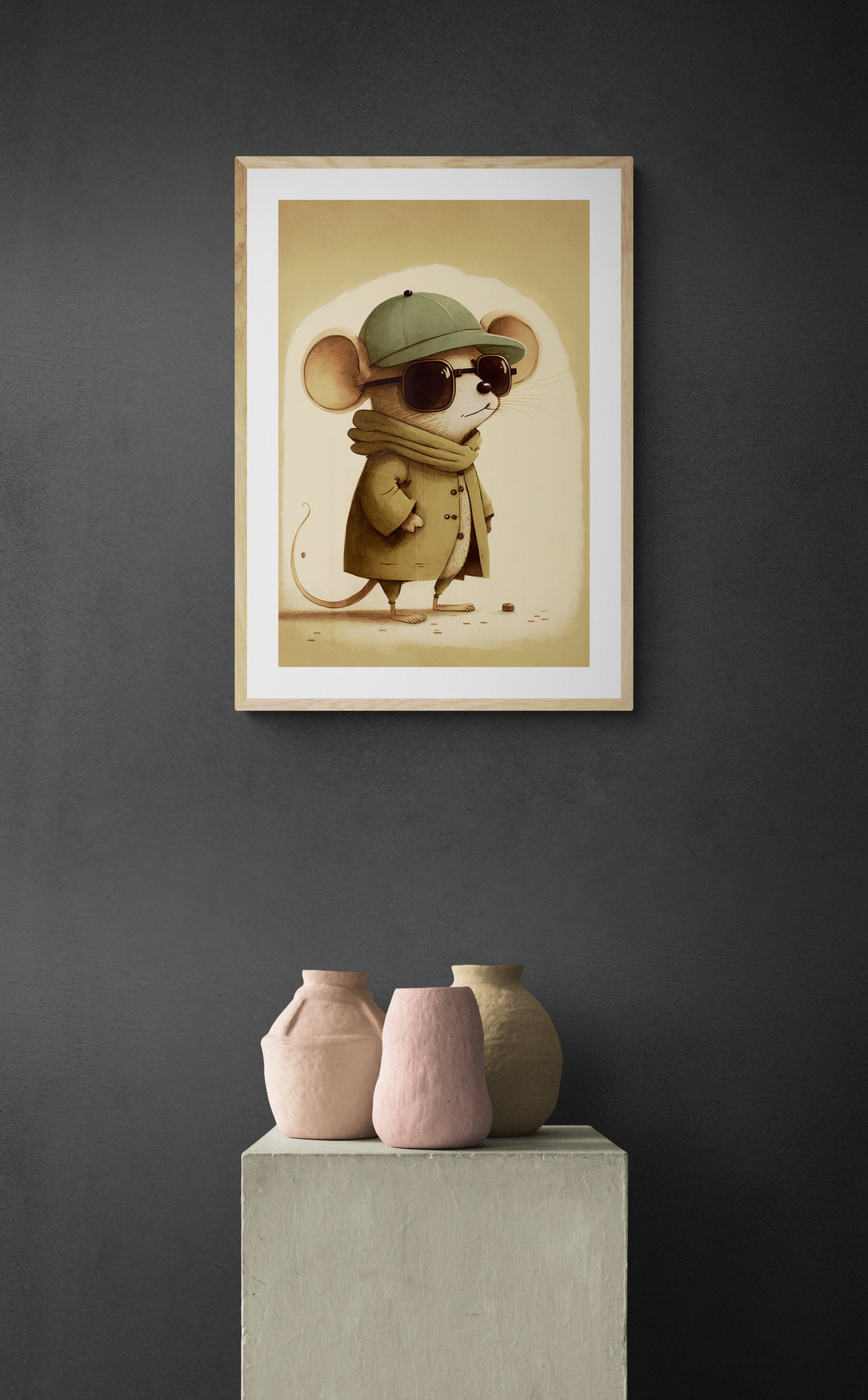 Mouse Wall Art, Cute Mouse Art Print, Mouse Wall Décor, Mouse Printable ...