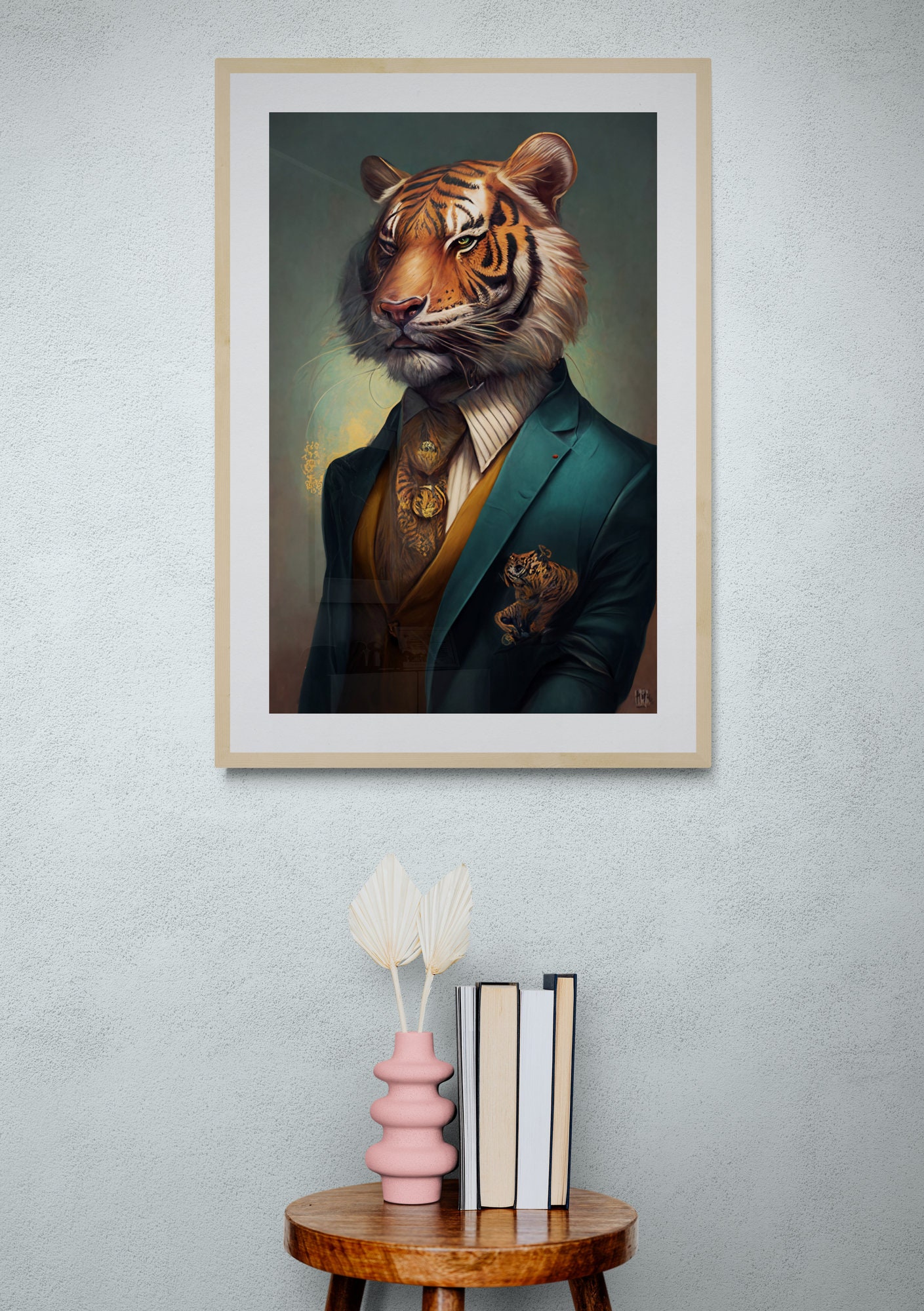 Tiger Wall Art, Tiger Wall Décor, Realistic Tiger Art, Abstract Tiger ...