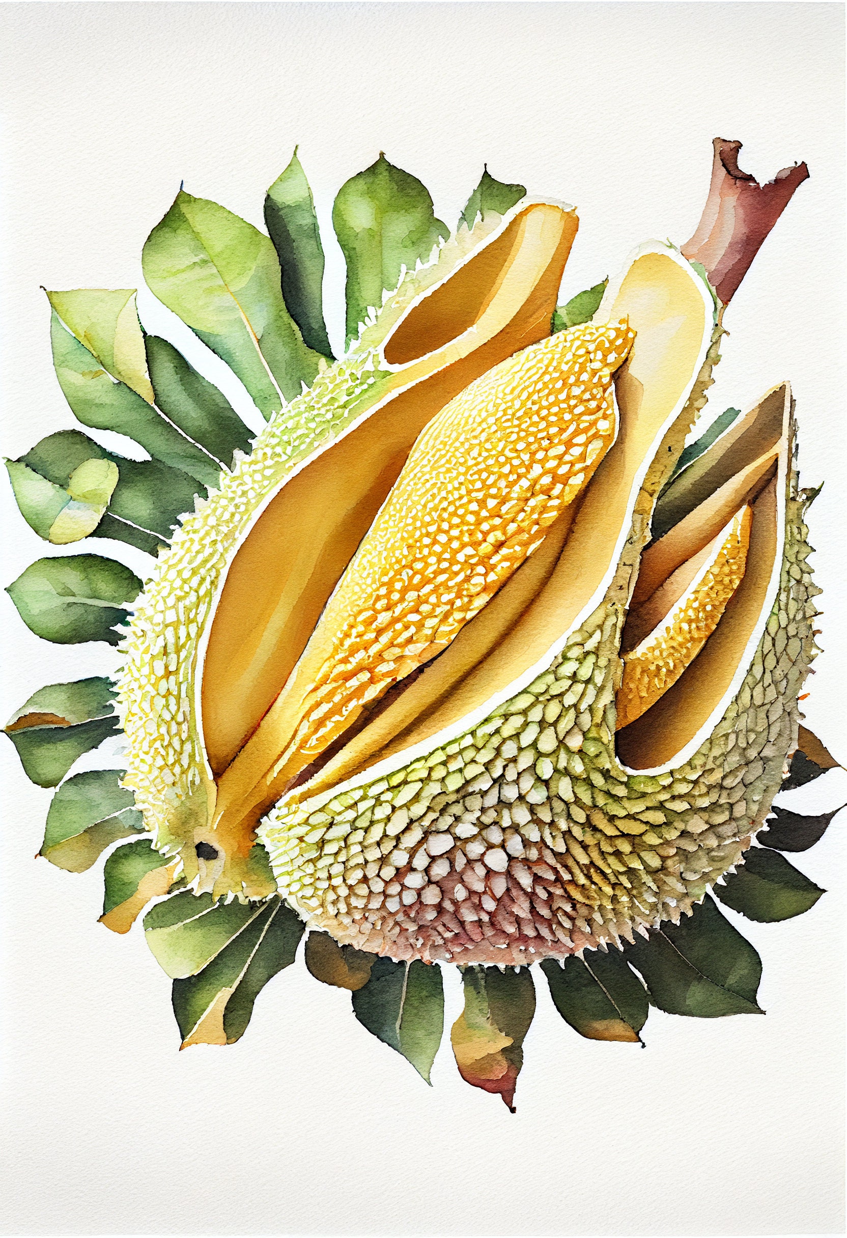 Jackfruit Fruit Wall Art, Fruit Printable Art, Jackfruit Print, Fruit ...