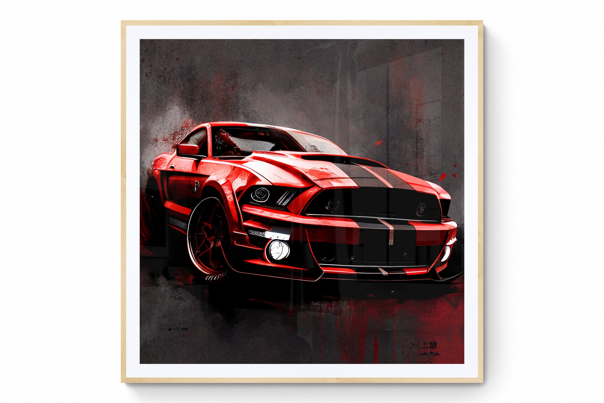 Ford Mustang Car Wall Art, Sports Car Digital Art, Car Printable Art ...