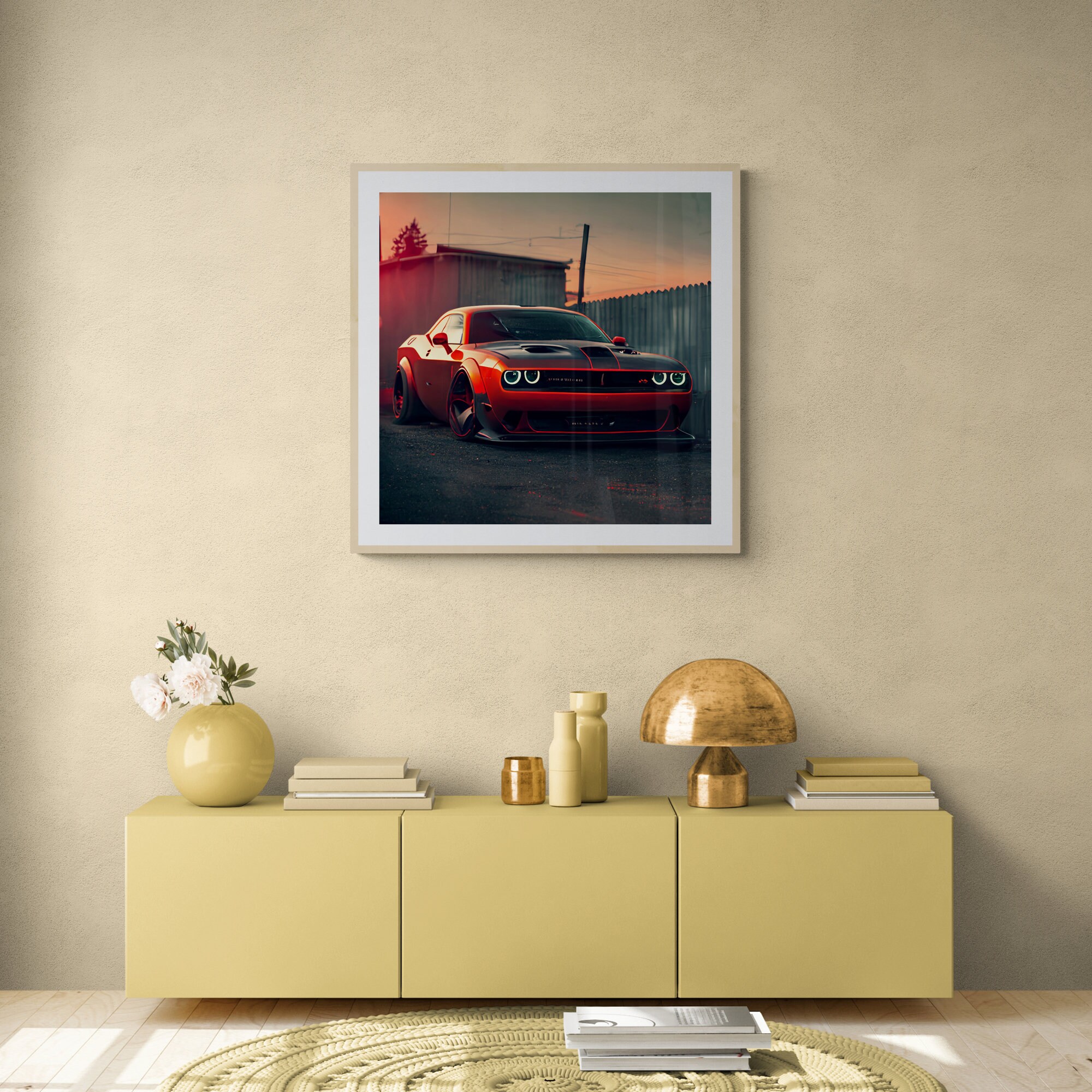 Dodge Challenger Car Art, Sports Car Digital Art, Car Printable Art ...