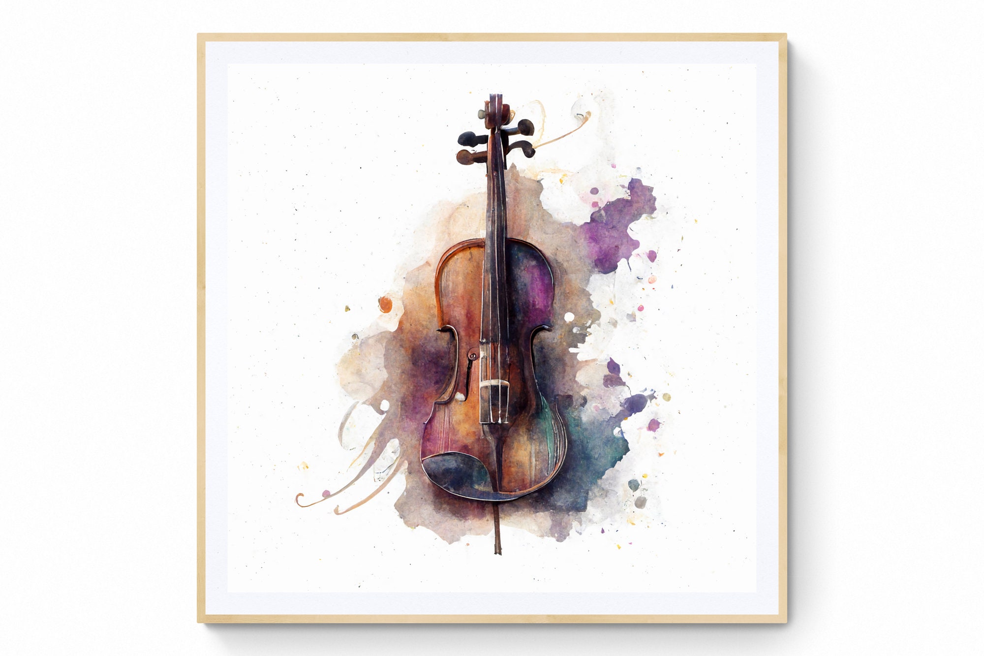 Violin Wall Art, Instrument Wall Art, Watercolor Wall Art, Violin ...