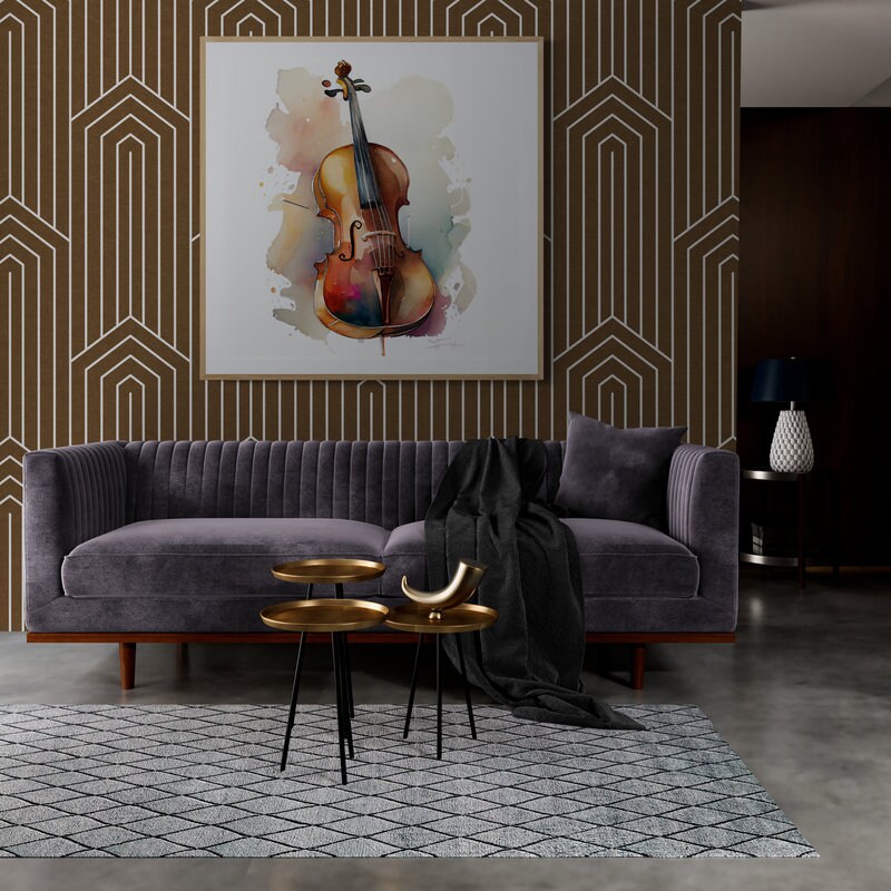 Cello Wall Art Instrument Wall Art Watercolor Wall Art - Etsy