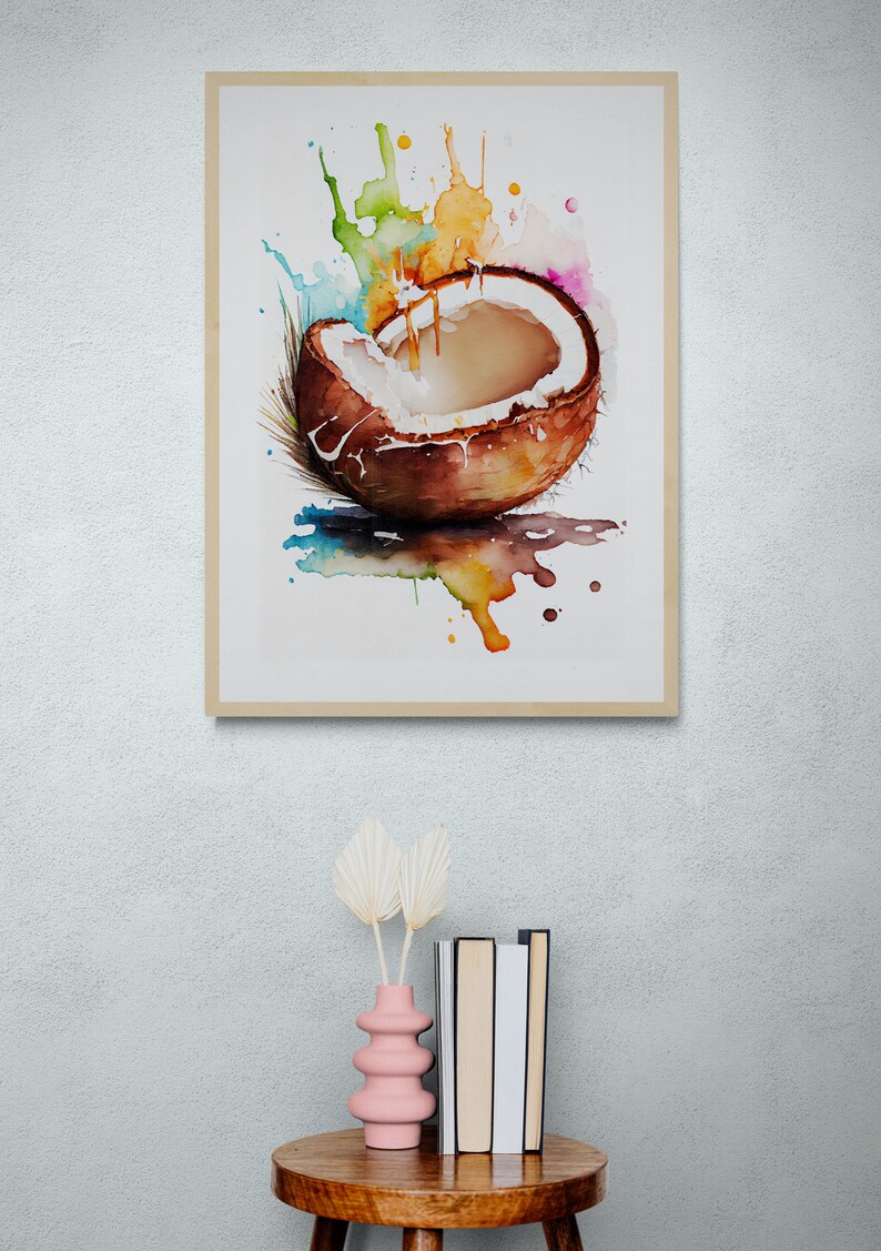 Coconut Fruit Wall Art Fruit Printable Art Coconut Print - Etsy