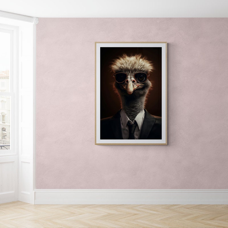 Ostrich Wall Art, Ostrich Wall Décor, Ostrich Poster, Ostrich Gift ...
