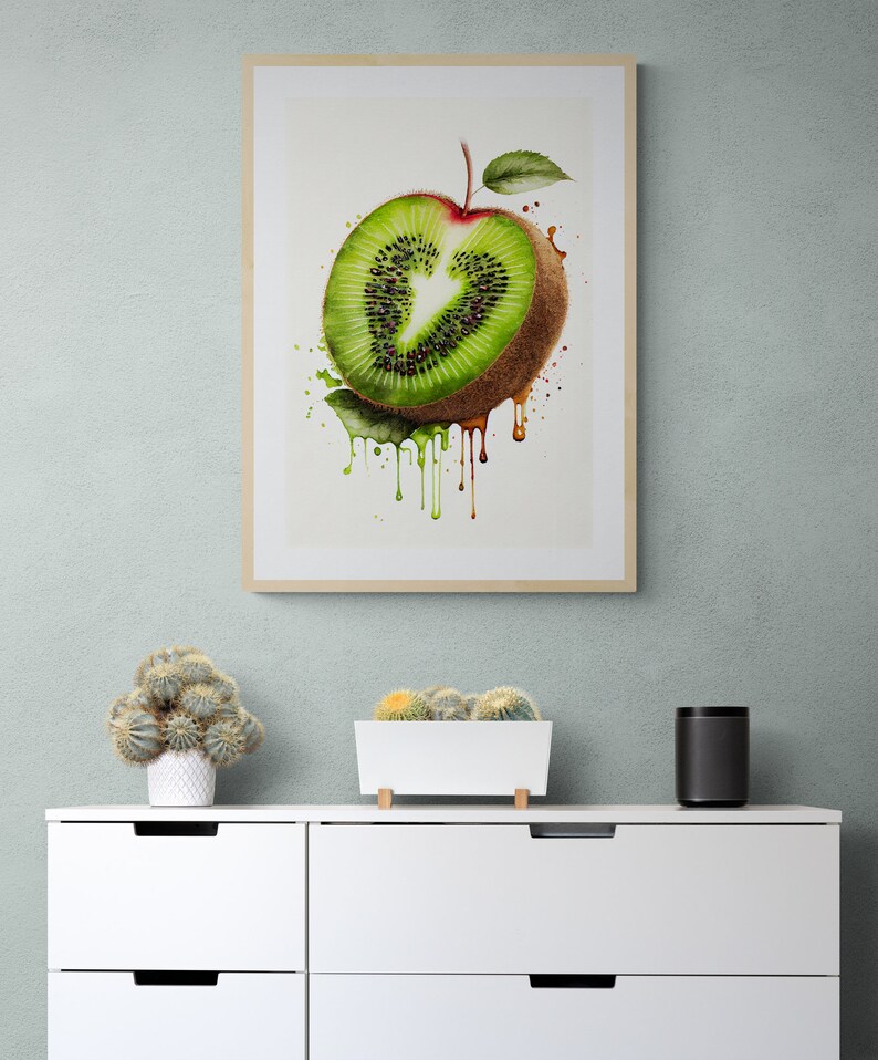 Kiwi Fruit Wall Art, Fruit Printable Art, Kiwi Print, Fruit Market ...
