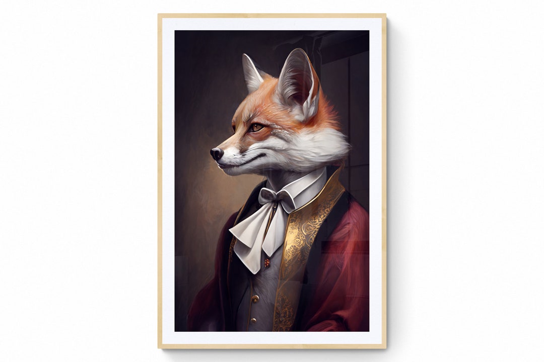 Fox Wall Art, Fox Wall Décor, Cool Fox Printable Art, Fox Illustration ...