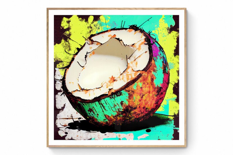 Coconut Wall Art Fruit Printable Art Coconut Print Fruit - Etsy