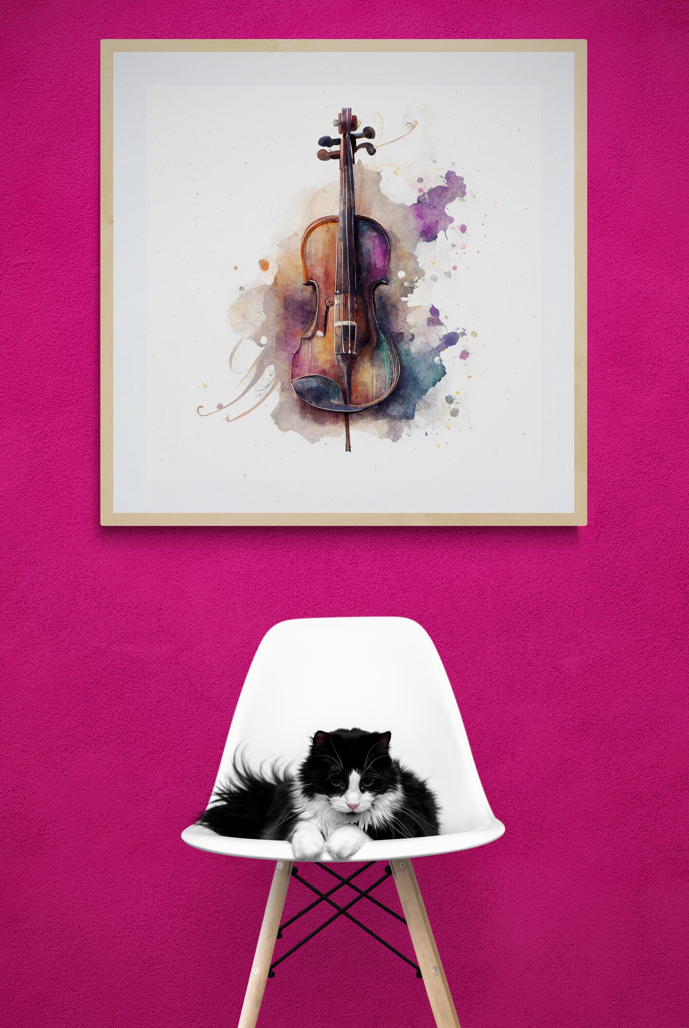 Violin Wall Art, Instrument Wall Art, Watercolor Wall Art, Violin ...