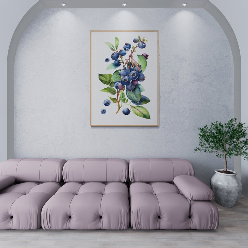 Blueberry Fruit Wall Art, Fruit Printable Art, Blueberry Print, Fruit ...