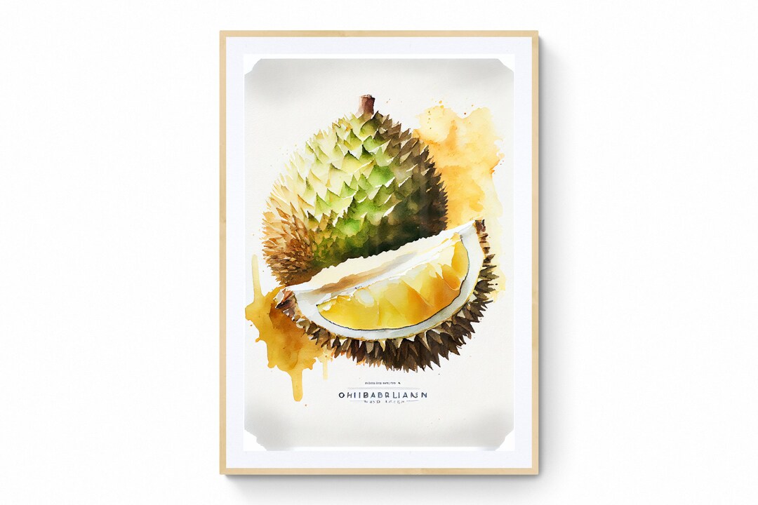 Durian Fruit Wall Art, Fruit Printable Art, Durian Print, Fruit Market ...