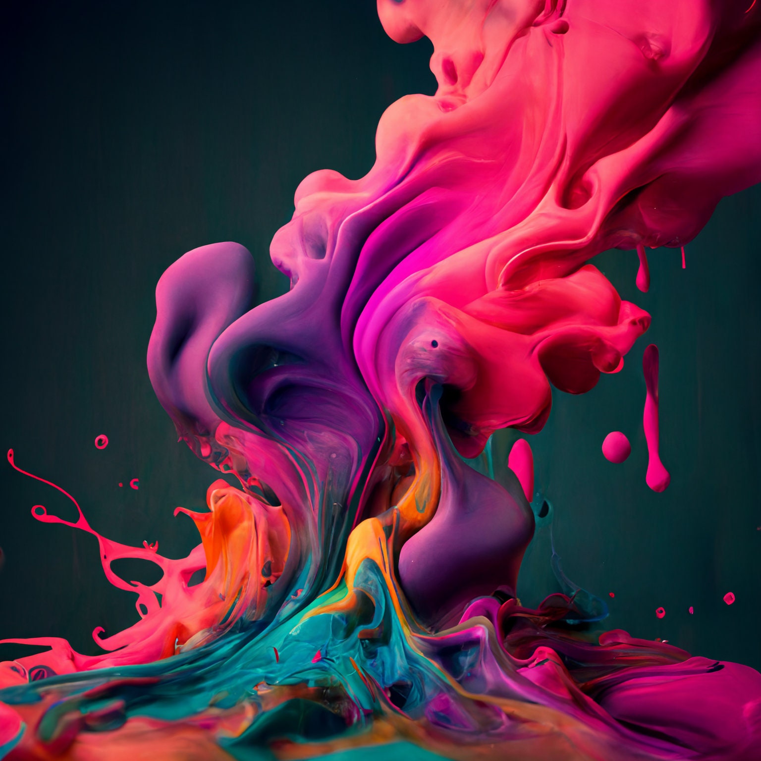 Splash Paint Wall Art, Colorful Paint Artwork, Splash of Color Art ...