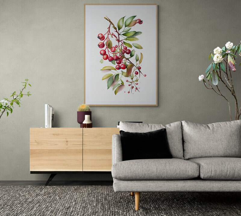 Cranberry Fruit Wall Art Fruit Printable Art Cranberry - Etsy
