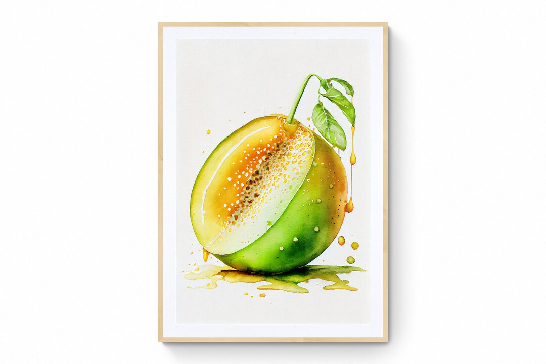 Melon Fruit Wall Art, Fruit Printable Art, Melon Print, Fruit Market ...