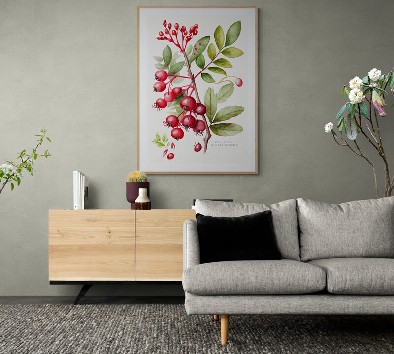 Cranberry Fruit Wall Art, Fruit Printable Art, Cranberry Print, Fruit ...