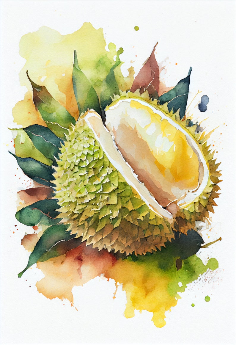 Durian Fruit Wall Art, Fruit Printable Art, Durian Print, Fruit Market ...