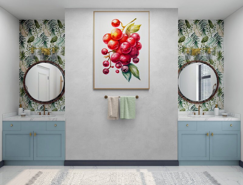 Cranberry Fruit Wall Art, Fruit Printable Art, Cranberry Print, Fruit ...