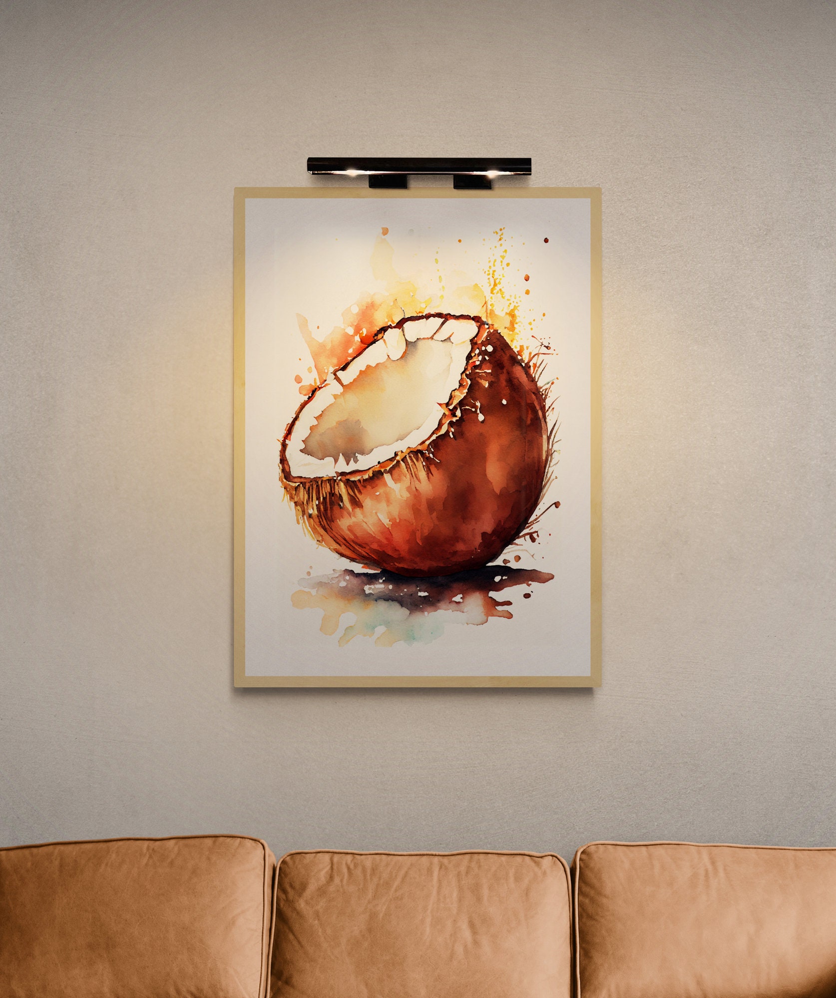 Coconut Fruit Wall Art, Fruit Printable Art, Coconut Print, Fruit ...
