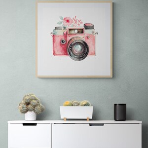 Camera Wall Art, Instrument Wall Art, Watercolor Wall Art, Camera ...