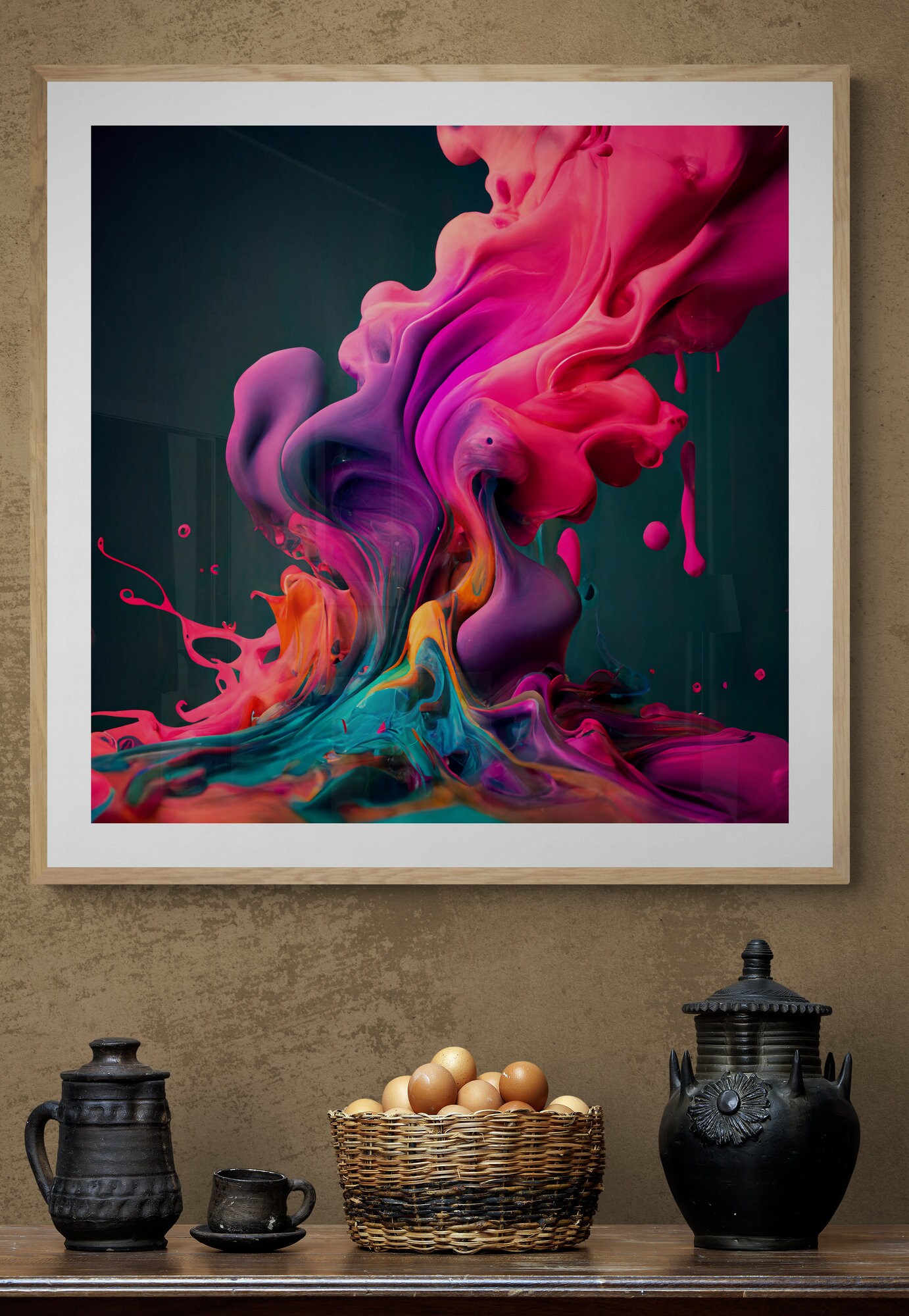 Splash Paint Wall Art, Colorful Paint Artwork, Splash of Color Art ...