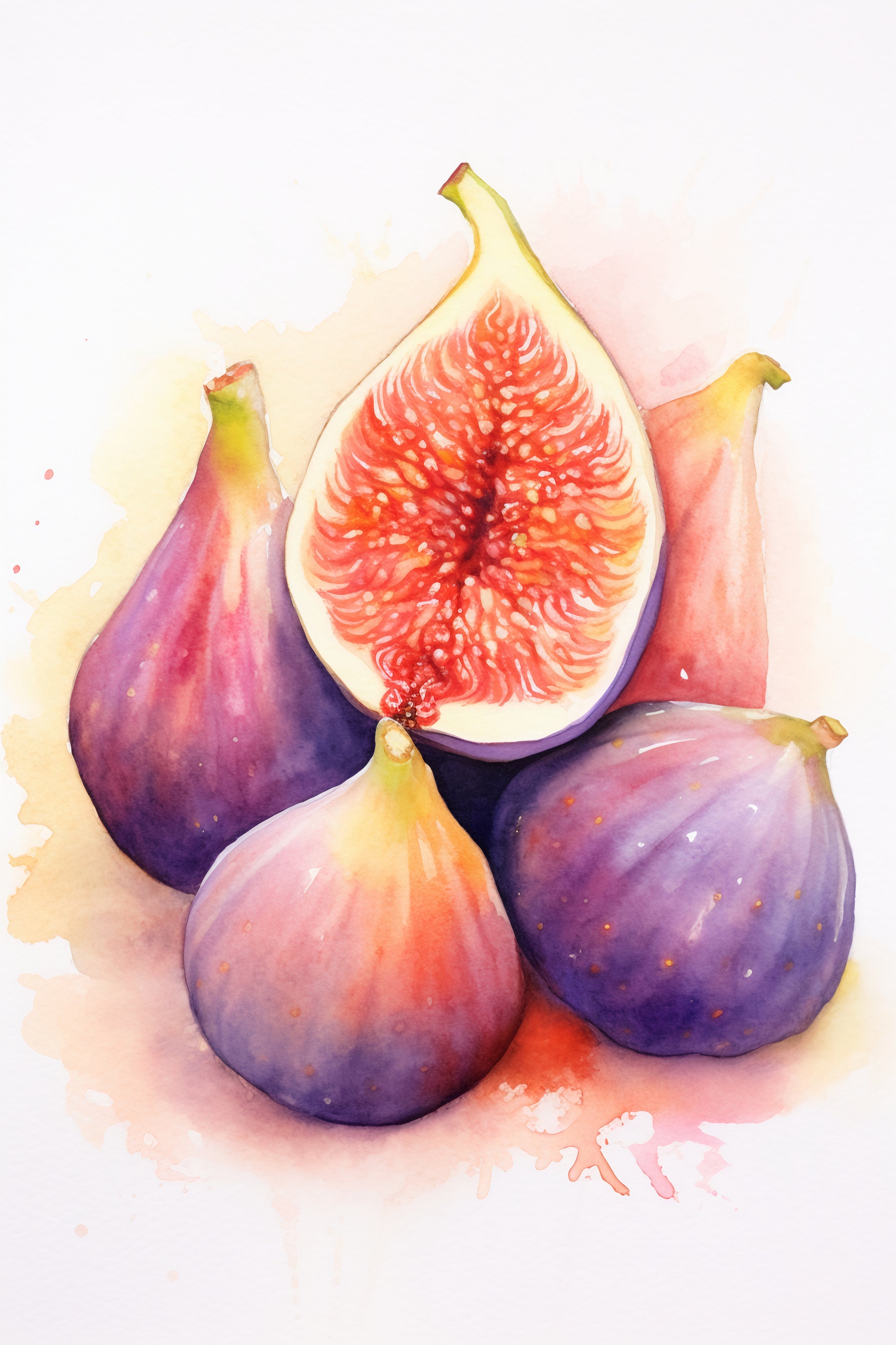 Fig Fruit Wall Art, Fruit Printable Art, Fig Print, Fruit Market Print ...