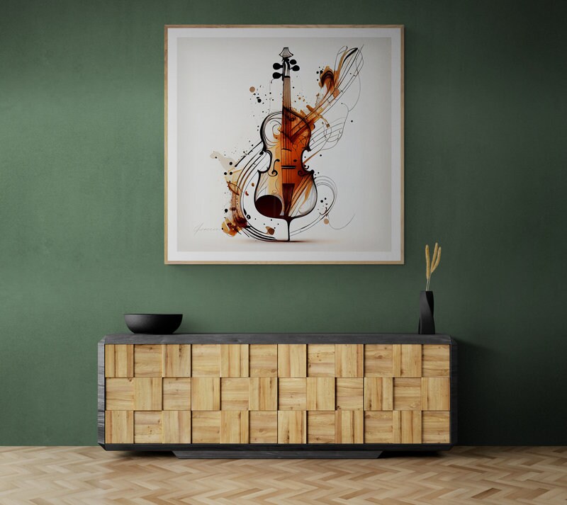 Violin Wall Art, Instrument Wall Art, Watercolor Wall Art, Violin ...