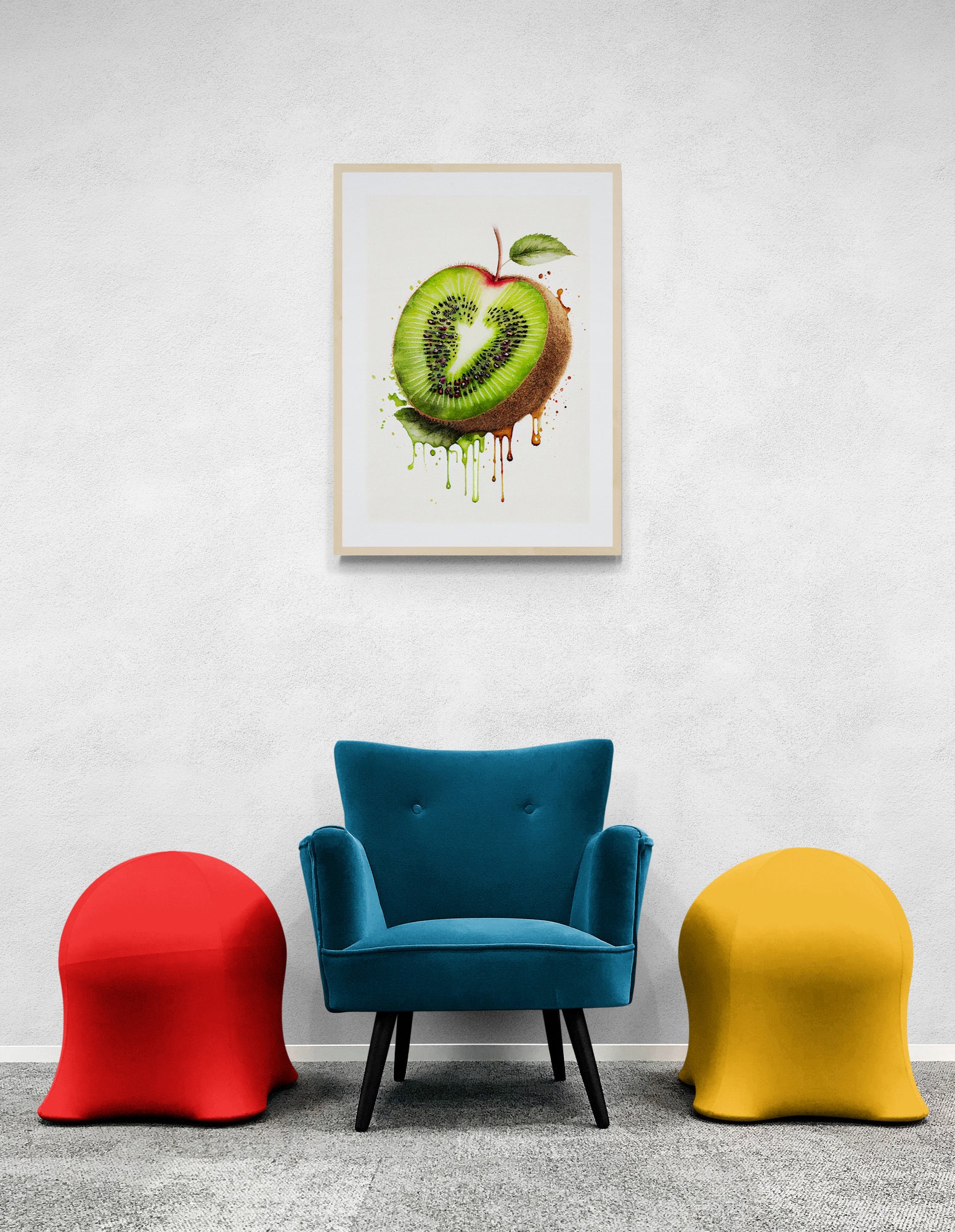 Kiwi Fruit Wall Art, Fruit Printable Art, Kiwi Print, Fruit Market ...