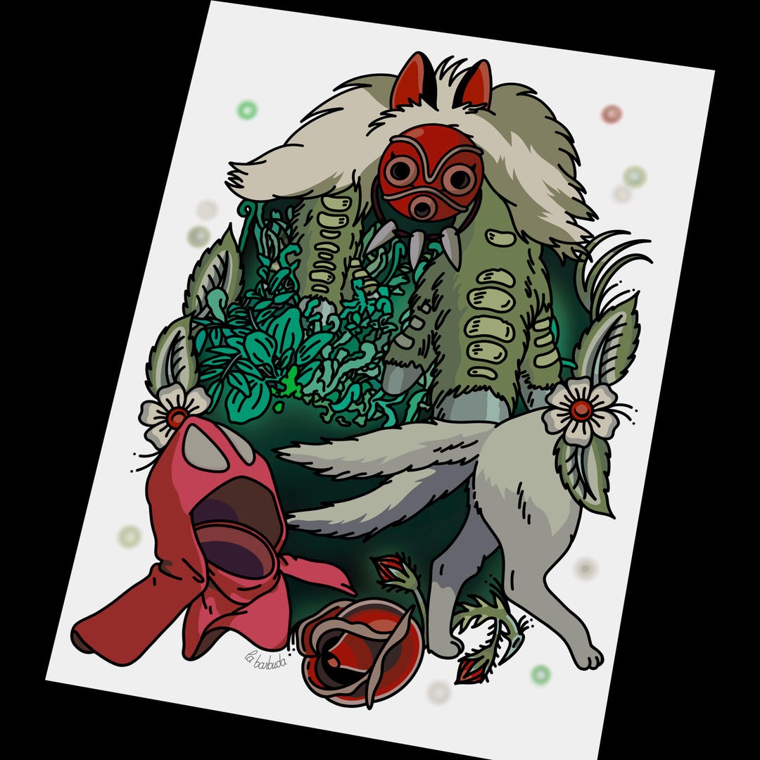 Mononoke Fan Art Tattoo Flash Print - Etsy