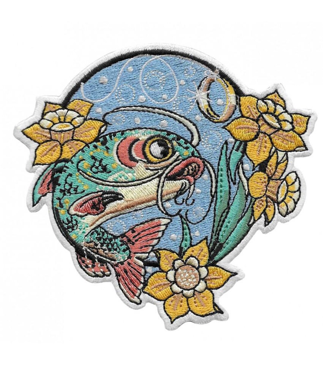 Big Fish Daffodils Iron on Patch - Etsy