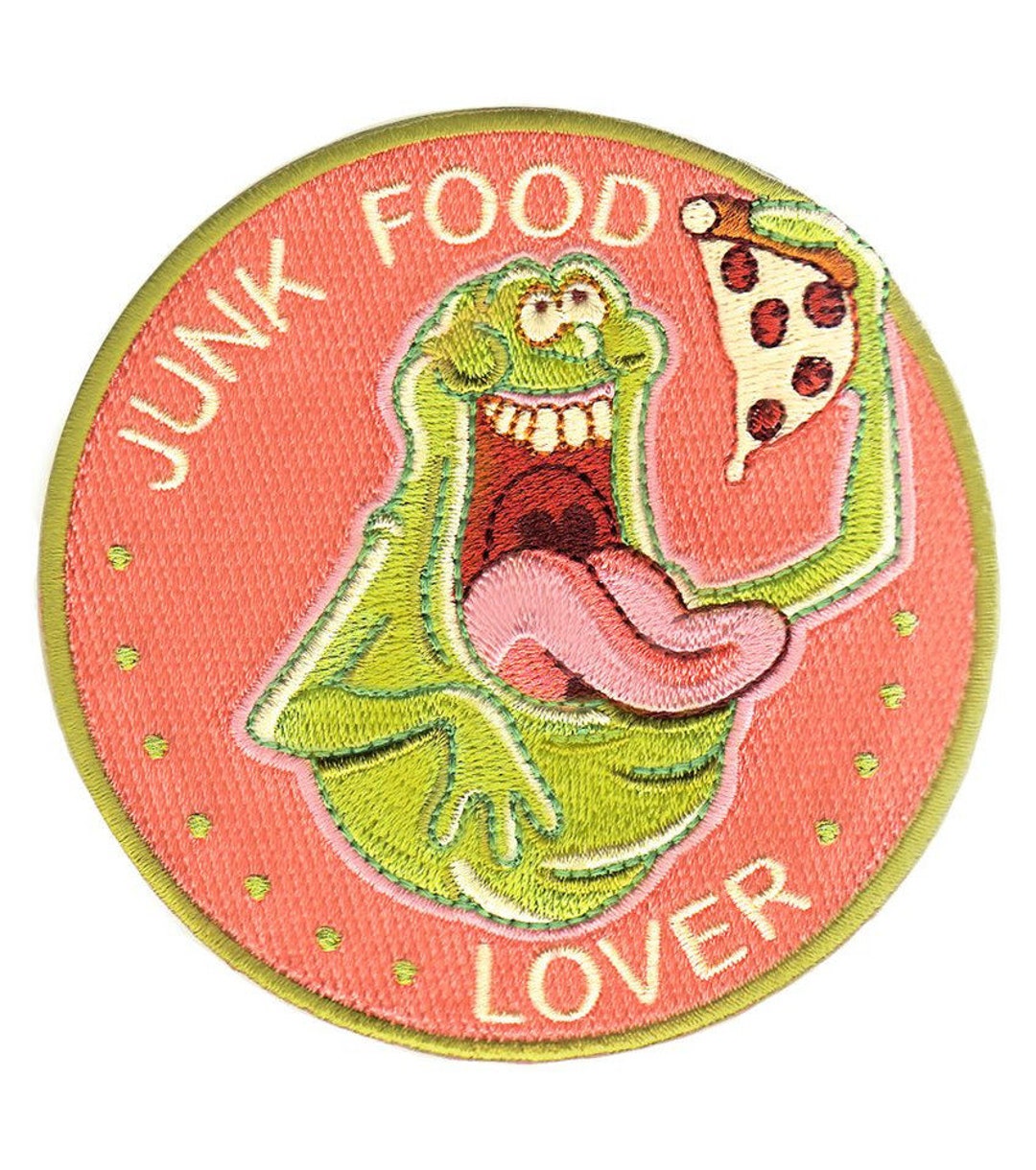 Ghostbusters Slimer Fan Art Junk Food Lover Iron on Patch - Etsy