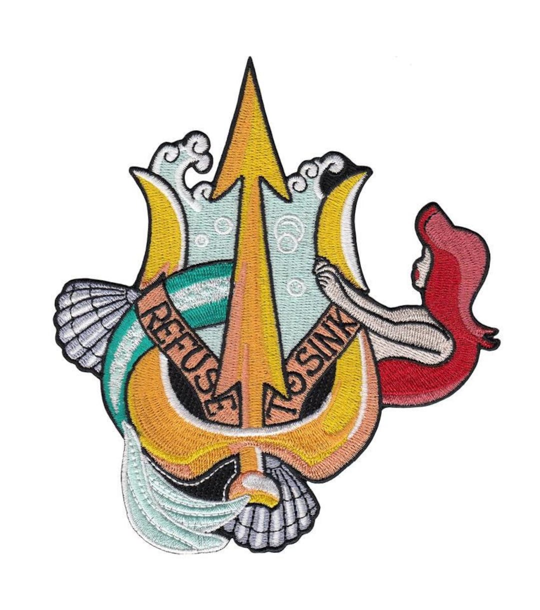 Little Mermaid Fan Art Ariel Trident Iron on Patch - Etsy