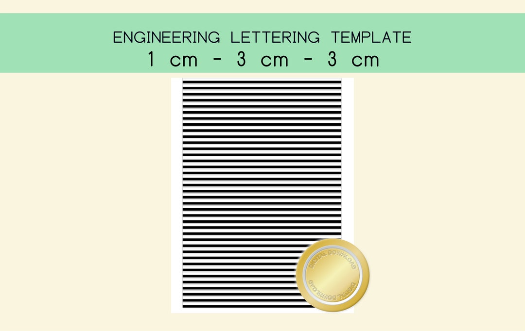 Engineering Lettering Template 1cm – 3cm – 3cm Printable Instant ...