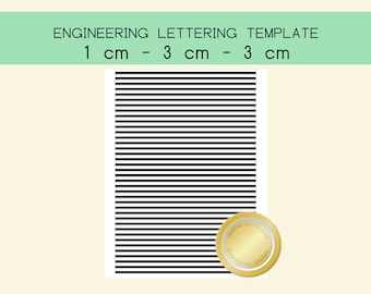Engineering Lettering Template 2cm – 3cm – 3cm Printable Instant ...