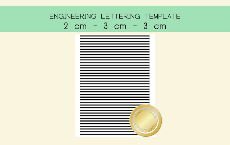 Engineering Lettering Template 2cm – 3cm – 3cm Printable Instant ...