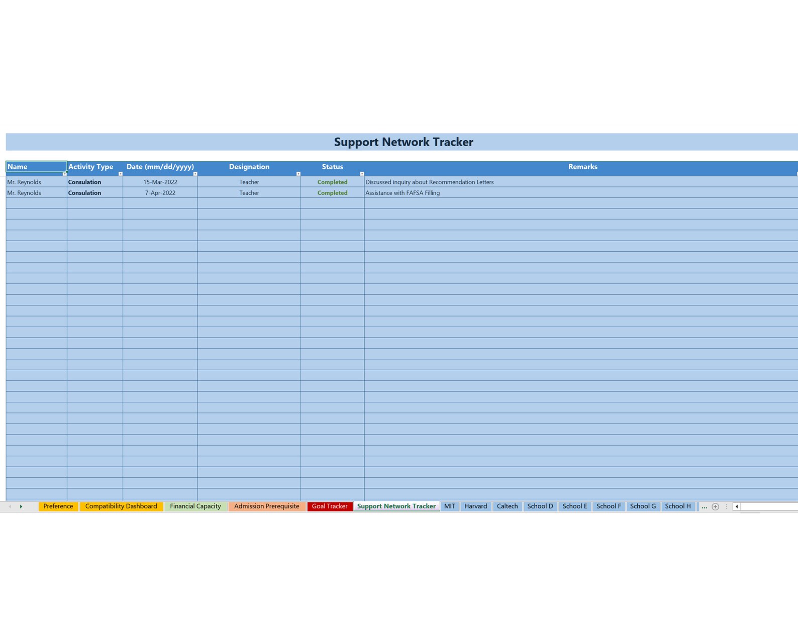 College Application Tracker | College Goal Tracker | College Career ...