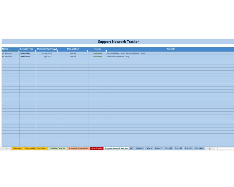 College Application Tracker | College Goal Tracker | College Career ...